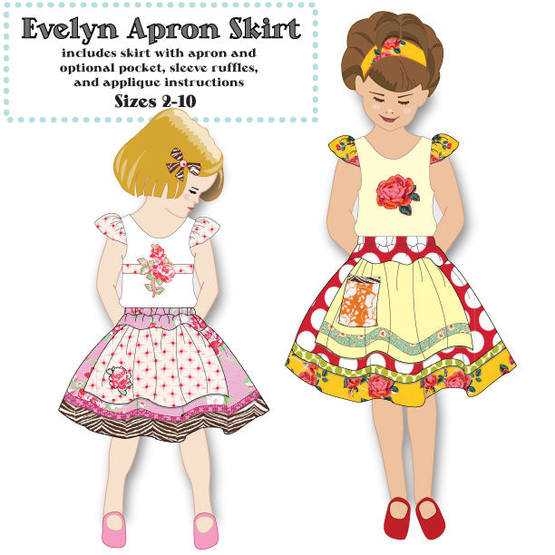Sewing Pattern - NOW REDESIGNED! New Evelyn Apron Skirt - Sizes 2T up ...